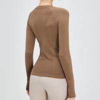 China Seamless Long Sleeve Women Sports Equestrian Riding Tops With Thumb Hole for sale