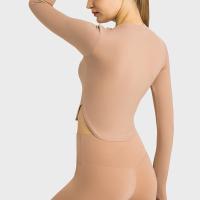 China Sexy Split Ladies Yoga Tops Workout Women Long Sleeve Shirts With Removable Pad for sale