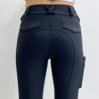 China XXS-XL Black Top Quality Pocket Buttton Horse Equestrian Riding Breeches women for sale
