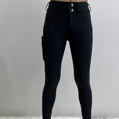 China XXS-XL Black Top Quality Pocket Buttton Horse Equestrian Riding Breeches women for sale