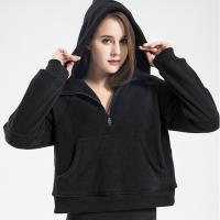 China Warm Polar fleece Half Zipper Women Over Size Equestrian Hoodie Ladies for sale