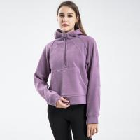 China Warm Polar fleece Half Zipper Women Over Size Equestrian Hoodie Ladies for sale