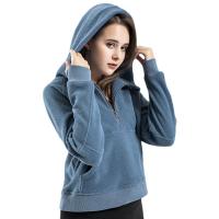 China Warm Polar fleece Half Zipper Women Over Size Equestrian Hoodie Ladies for sale