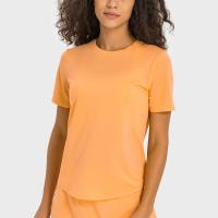 China New Summer Cool Women Short Sleeve Workout Shirt Yoga T-Shirt Athletic Tee Top for sale