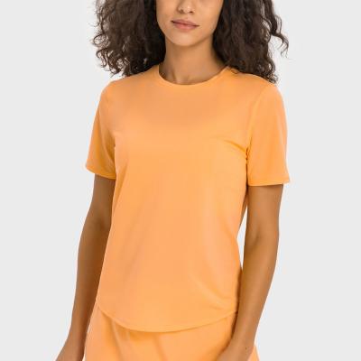China New Summer Cool Women Short Sleeve Workout Shirt Yoga T-Shirt Athletic Tee Top for sale