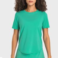 China New Summer Cool Women Short Sleeve Workout Shirt Yoga T-Shirt Athletic Tee Top for sale