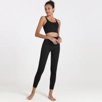 China Breathable High Elastic Yoga Set Clothes Nylon Leggings And Sports Bra for sale