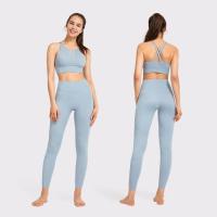 China Nylon High Waisted Workout Sets Shockproof Womens 2 Piece Gym Set for sale