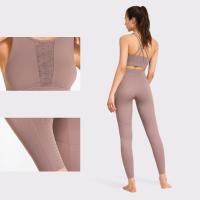 China Nylon High Waisted Workout Sets Shockproof Womens 2 Piece Gym Set for sale
