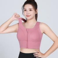 China 5XL Zip Front Plus Size Sports Bra Oversize Nylon Sexy Cross Back Yoga Bra for sale