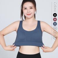 China Sexy Mesh Plus Size Sports Bra Gathered Nylon Spandex 3 Colors for sale