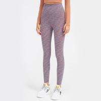 China Yarn Dyed Weaving Women's Stretch Patterned Yoga Pants Nylon Polyester Spandex for sale