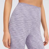 China Yarn Dyed Weaving Women's Stretch Patterned Yoga Pants Nylon Polyester Spandex for sale