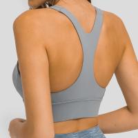 China Padded Womens Sports Bra Y Shaped Back Shockproof wirefree High Neck Sports Top for sale