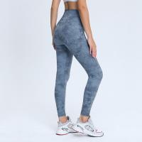 China Nude High Waisted Tie Dye Leggings Elastic Feet Running Sports Pants for sale