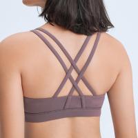 China Women Yoga Criss Cross Back Strap Sports Bra 7 Colors Active Stretch Fitness Top for sale