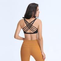 China Naked Feeling Breathable Women Sports Bra Cross Back With Removable Pad for sale