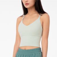 China 9 Colors Nude Yoga Womens Sports Bra Sexy Nylon Sweat Wicking Water Drop Back for sale