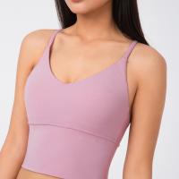 China 9 Colors Nude Yoga Womens Sports Bra Sexy Nylon Sweat Wicking Water Drop Back for sale