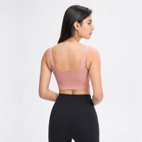 China Latest U-Shaped Elastic Women Sports Bra Wide Strap Female Fitness Tank Top With Pad for sale