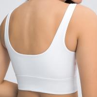 China Latest U-Shaped Elastic Women Sports Bra Wide Strap Female Fitness Tank Top With Pad for sale