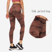 China Ink Dye Patterned Yoga Leggings Pro Skin High Stretch Breathable Gym Pants for sale