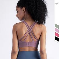China 7 Colors Nuls Sexy Women Sports Bra Traceless Buckle Back Shock Absorber Crop Top for sale