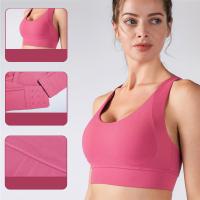 China 7 Colors Nuls Sexy Women Sports Bra Traceless Buckle Back Shock Absorber Crop Top for sale
