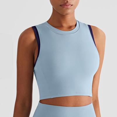 China Nuls Skin Friendly Contrast Color Sports Bra Gathered Fitness Yoga Vest Top for sale
