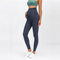 China High Stretch Pregnant Women Yoga Pants Nylon Wrapped Maternity Workout Leggings for sale