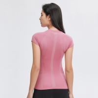 China 6 Colors Women's Short Sleeve Gym Tops Nylon Quick Drying Athletic Shirts for sale