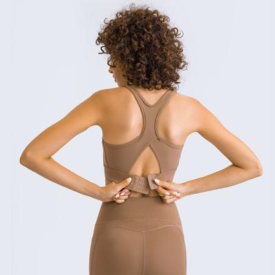 China Three Row Buckle Womens Sports Bra Back Hollow Shockproof for sale