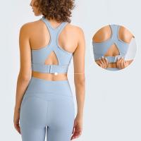China Three Row Buckle Womens Sports Bra Back Hollow Shockproof for sale