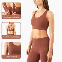 China 4 Colors Cross Back Padded Sexy Yoga Sports Bra Women Breathable Four Way Stretch for sale