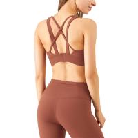 China 4 Colors Cross Back Padded Sexy Yoga Sports Bra Women Breathable Four Way Stretch for sale