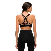 China Removable Padded Womens Sports Bra Naked Feel Gathered Without Steel Ring for sale