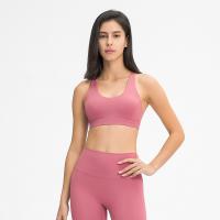 China Shockproof Womens Sports Bra Gathered Moisture Wicking Without Steel Ring for sale