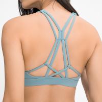 China Shockproof Womens Sports Bra Gathered Moisture Wicking Without Steel Ring for sale