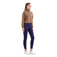 China High Neck Nylon Leisure Ladies Yoga Tops Thicken Semi Zipper For Women for sale