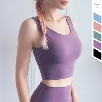 China Full Wrapped Womens Sports Bra Deep U Back Gathering Shock Absorption for sale