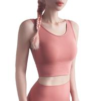 China Full Wrapped Womens Sports Bra Deep U Back Gathering Shock Absorption for sale