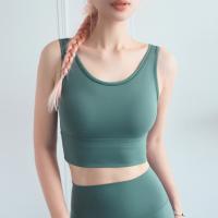 China Full Wrapped Womens Sports Bra Deep U Back Gathering Shock Absorption for sale