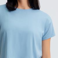 China Quick Drying Loose Short Sleeve T Shirt Womens Fitting Yoga Crop Tops for sale