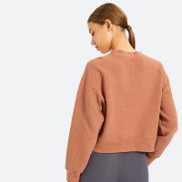 China Loose Ladies Yoga Tops Casual Fitness Running Cotton Short Pullover Sweater for sale