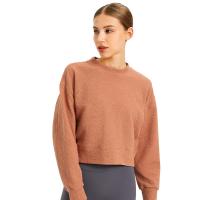 China Loose Ladies Yoga Tops Casual Fitness Running Cotton Short Pullover Sweater for sale