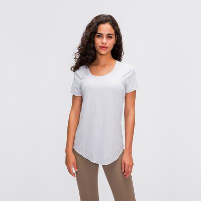 China Fitness Ladies Yoga Tops Moisture Wicking High Elastic Naked Feeling for sale