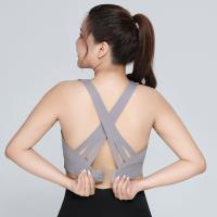 China Fitness Crop Top Cross Back Bra Plus Size Shockproof Longline Underwear for sale