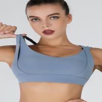 China Moisture Wicking Large Cup Sports Bra Plus High Elastic Double Shoulder Yoga Bra for sale
