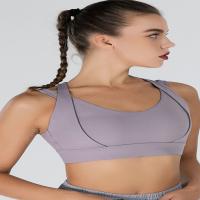 China Moisture Wicking Large Cup Sports Bra Plus High Elastic Double Shoulder Yoga Bra for sale