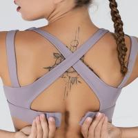 China Moisture Wicking Large Cup Sports Bra Plus High Elastic Double Shoulder Yoga Bra for sale